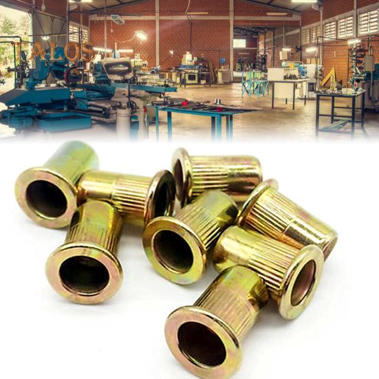 TS 165Pcs/Set M3-M12 Rivet Nuts Kit Flat Head High-strength Vertical ...