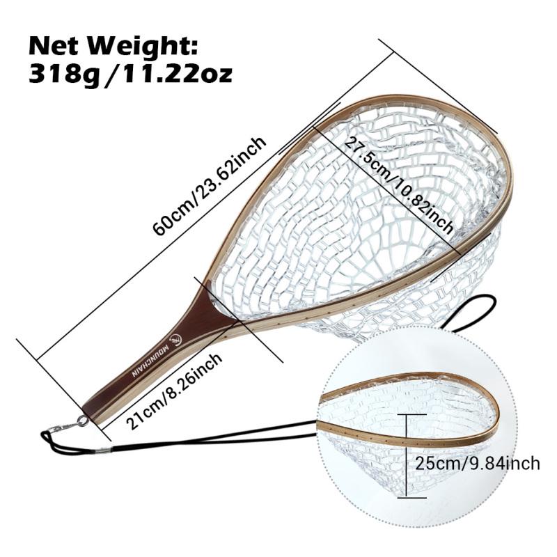 Buy Achicoo Fly Fishing Landing Net Trout Bass Rubber Catch and Release ...
