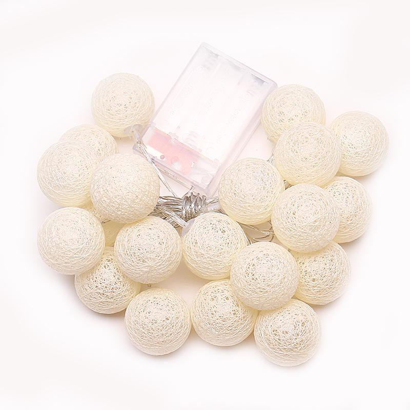 Buy 3M 20 LED Colorful Cotton Ball LED String Christmas Wedding Party ...