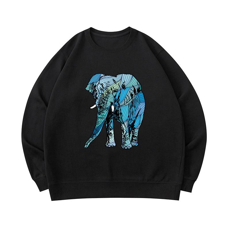 Buy Men's 300 GSM 100% Cotton Sweatshirt Artistic African Elephant Gift ...