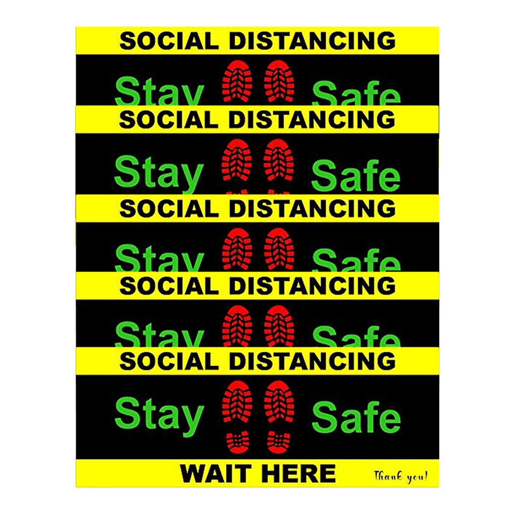 Buy Social Distance Floor Decal Waterproof Safety Walk Isolation Signs ...