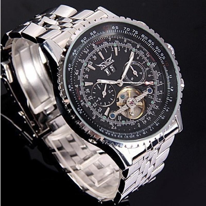 Steampunk Skeleton Stainless Steel Jaragar Automatic Mechanical Men's ...