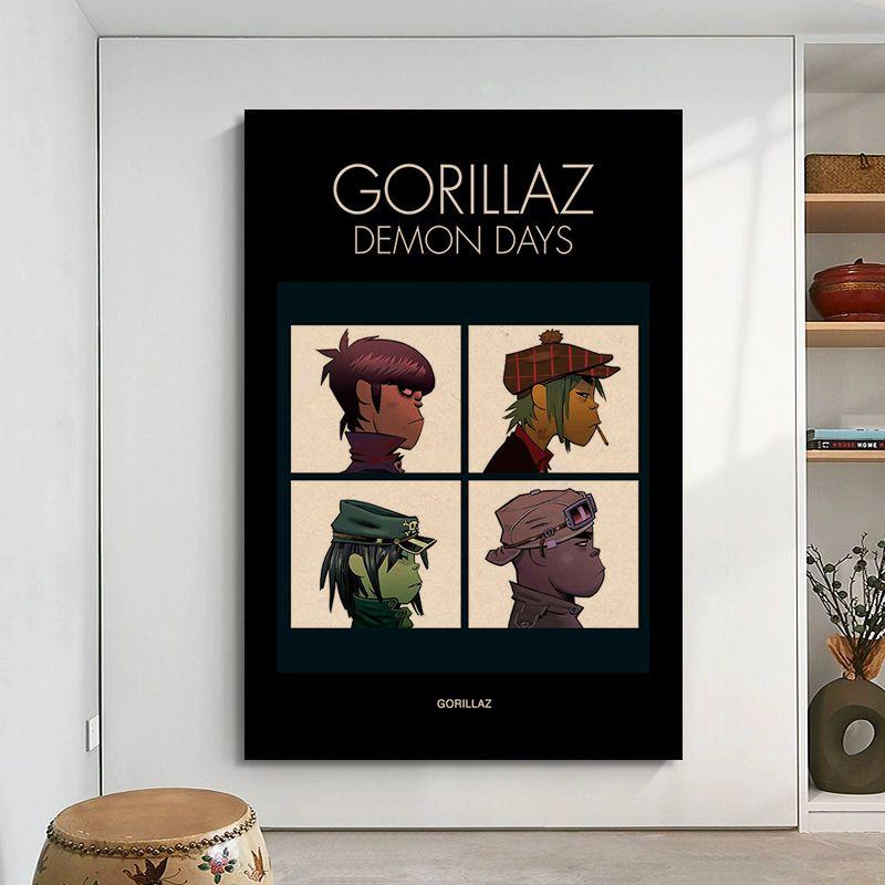 Anime Gorillaz Retro Poster and Print Room Decor Room Bar Cafe Room ...