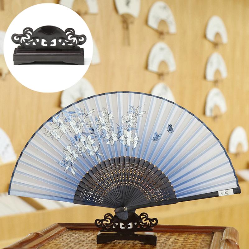Buy Retro Removable Folding Hand Fan Base Chinese Style Home Office ...
