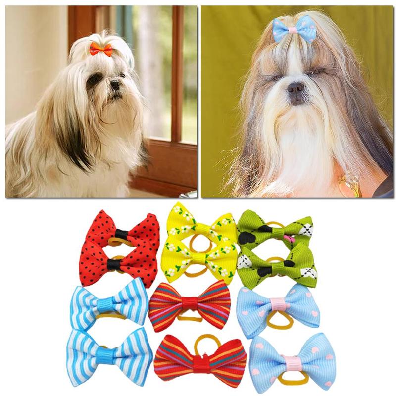 Buy 100Pcs Colorful Pet Dog Hair Bows Mini Bowknot Cute Bows Grooming ...