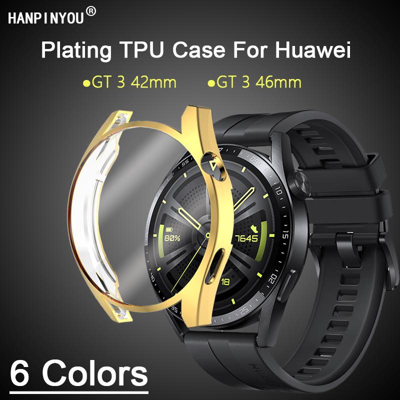 Cheap 360 Full Cover Soft Silicone TPU Plating Watch Case For Huawei ...