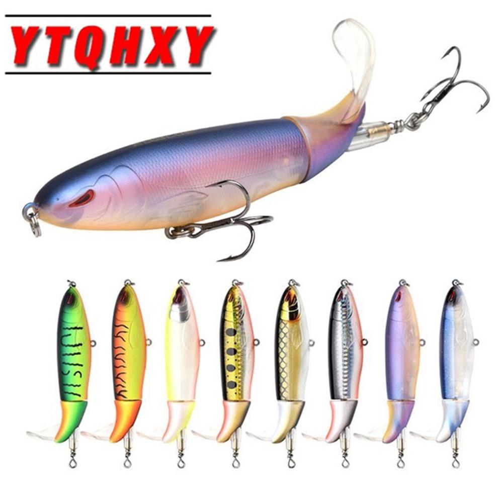 Buy 13g 90mm 3D Eyes Whopper Soft Rotating Tail Topwater Fishing Lure ...