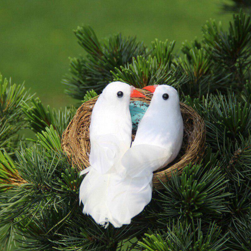 Buy White Artificial Feather Peace Pigeon Bundled Foam Pigeons with ...