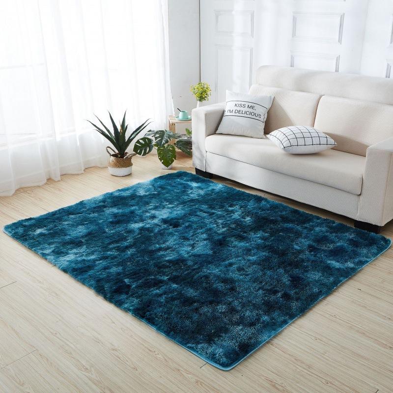 Cheap Fluffy Gradient Carpet Mats Soft Long Plush Bedroom Rug Living ...