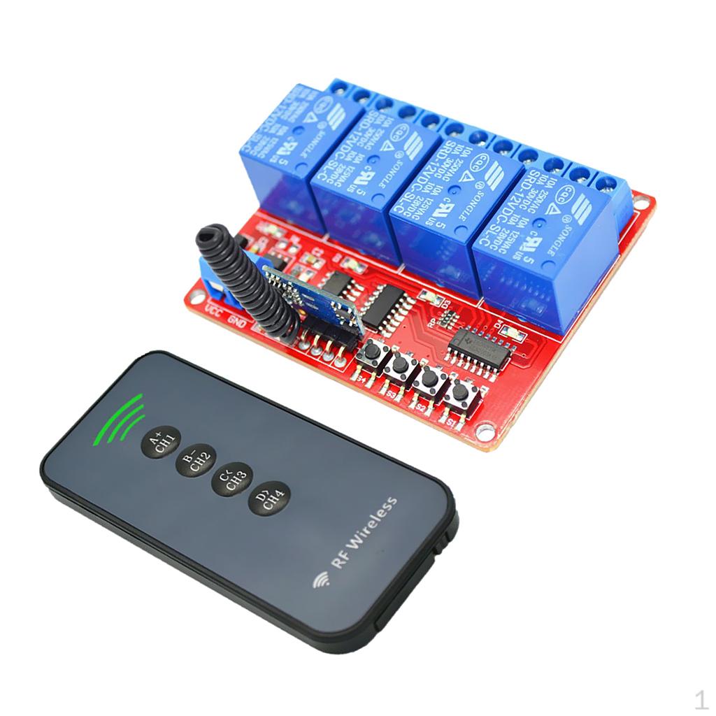 Buy 12V 4-Channel 433M 4-Button 30m Remote Control Receiver Module at ...