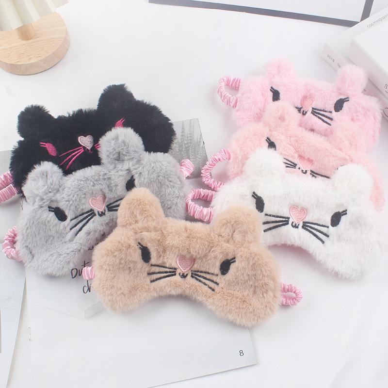 Buy Plush Anime Sleeping Eye Mask Cute Cat Kids Sleep Mask Cartoon 3D ...