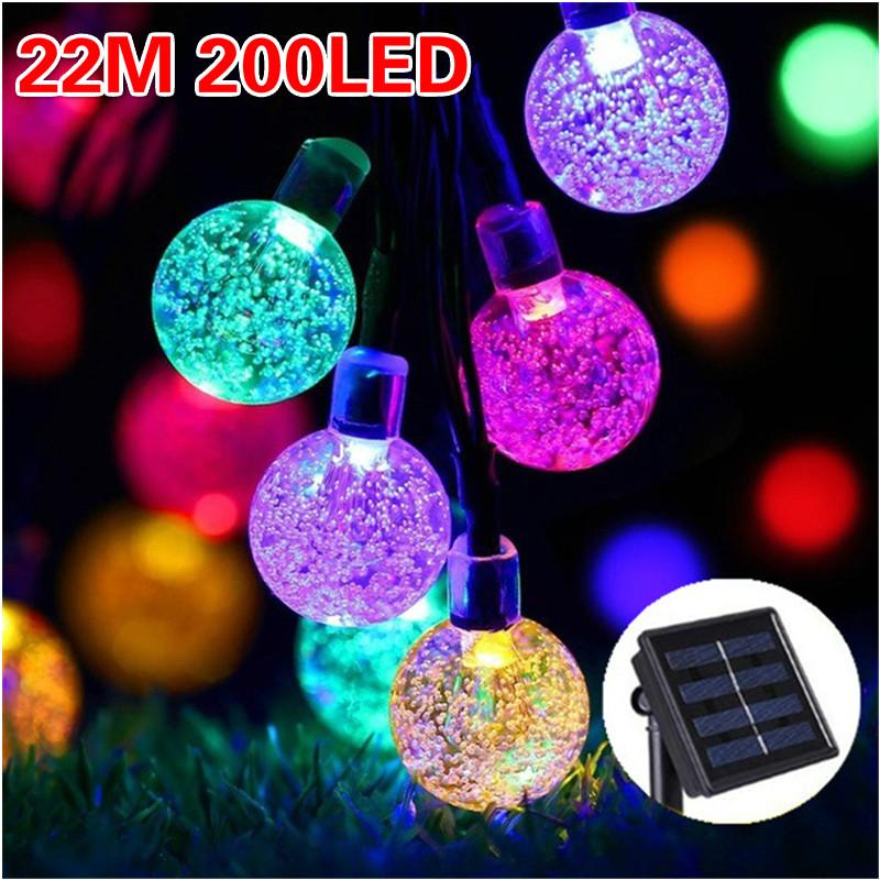 💰Kjøp 200 LEDS 22M Crystal ball Solar Lamp Power LED String Fairy ...