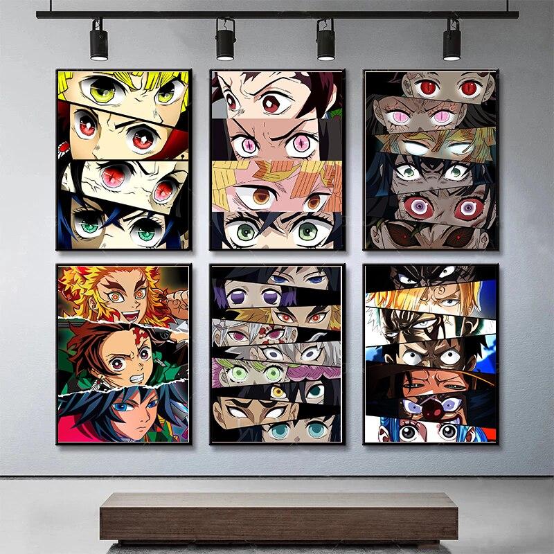 Satın alın Manga Anime Eyes Wall Art Posters and Prints Demon Slayer ...