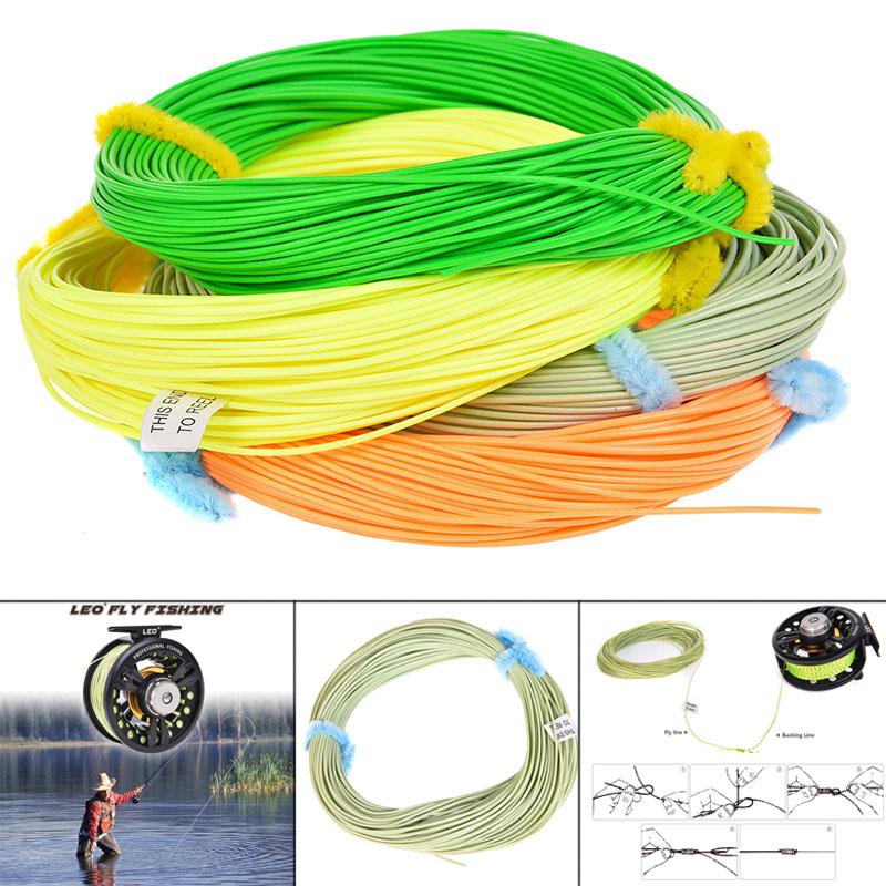 30m/100ft Tapered Leader Weight Forward Floating Fly Fishing Line WF4F ...