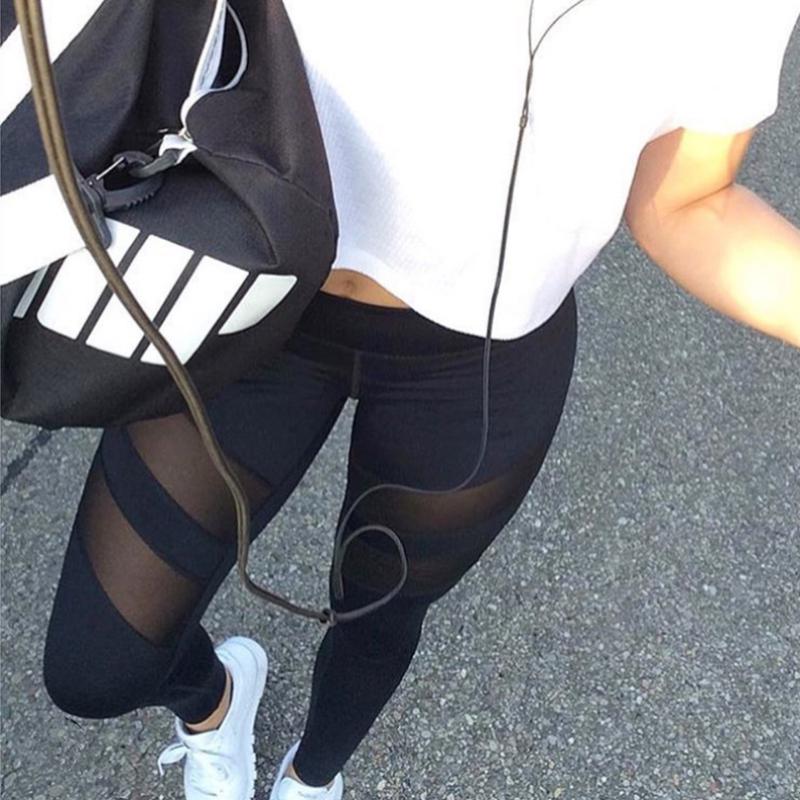 Buy Patchwork mesh yoga pants, slim fit and hip lifting fitness pants ...
