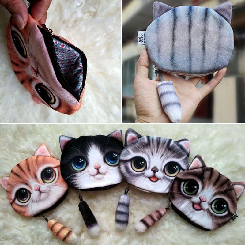 Buy Coin Change Purse Cute Design Fashion Tide Cartoon Cat Zero Wallet ...