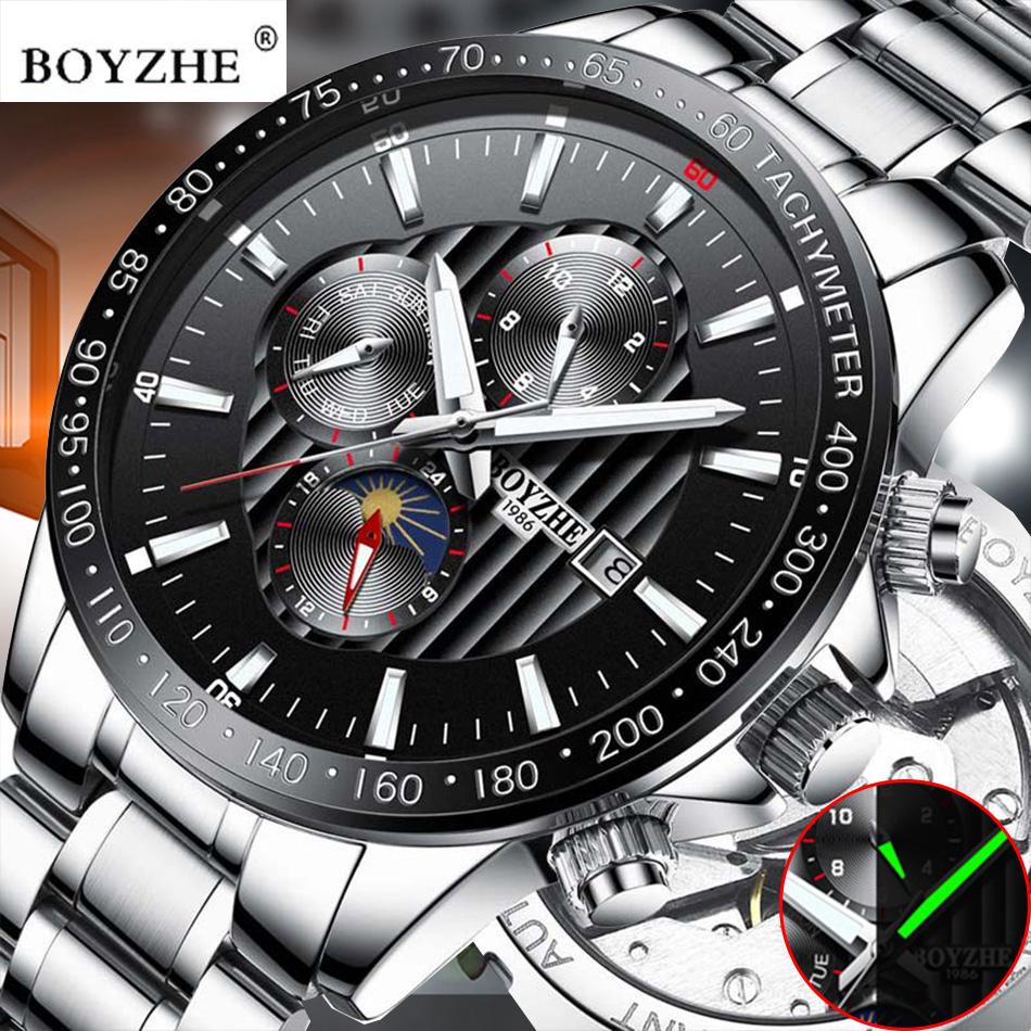 Buy BOYZHE Automatic Mechanical Watch Men Luminous Hands Stainless ...