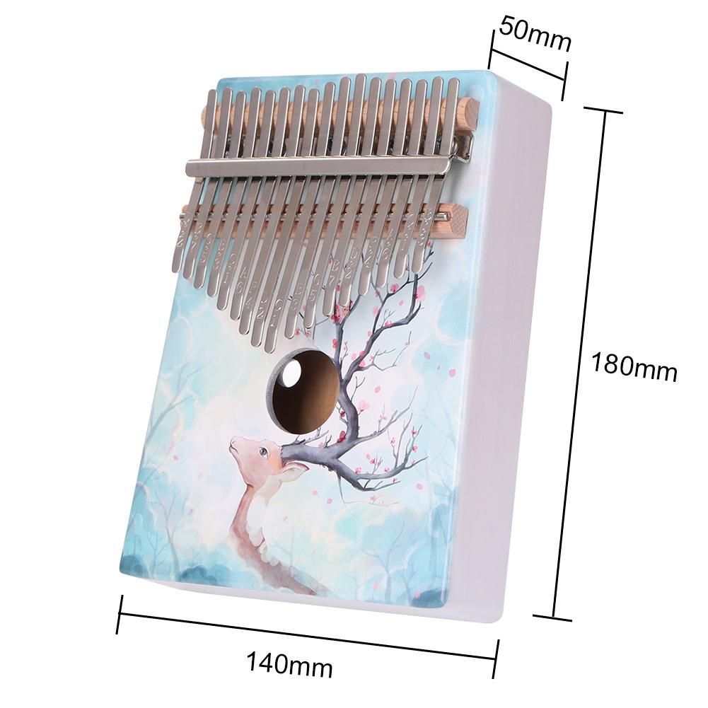 Buy 17-Key Deer Painted Mahogany Kalimba Portable Thumb Finger Musical ...