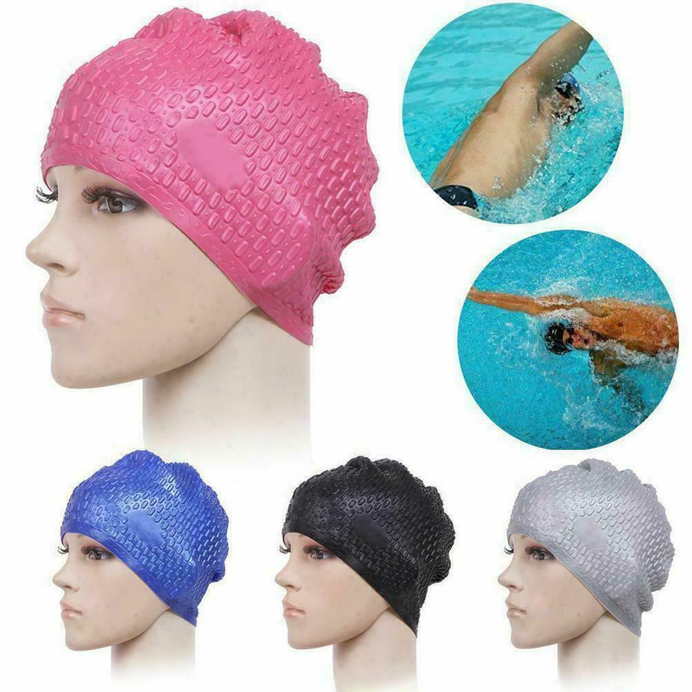Swimming Cap Waterproof Silicone Swim Pool Hat For Adult Long Women ...