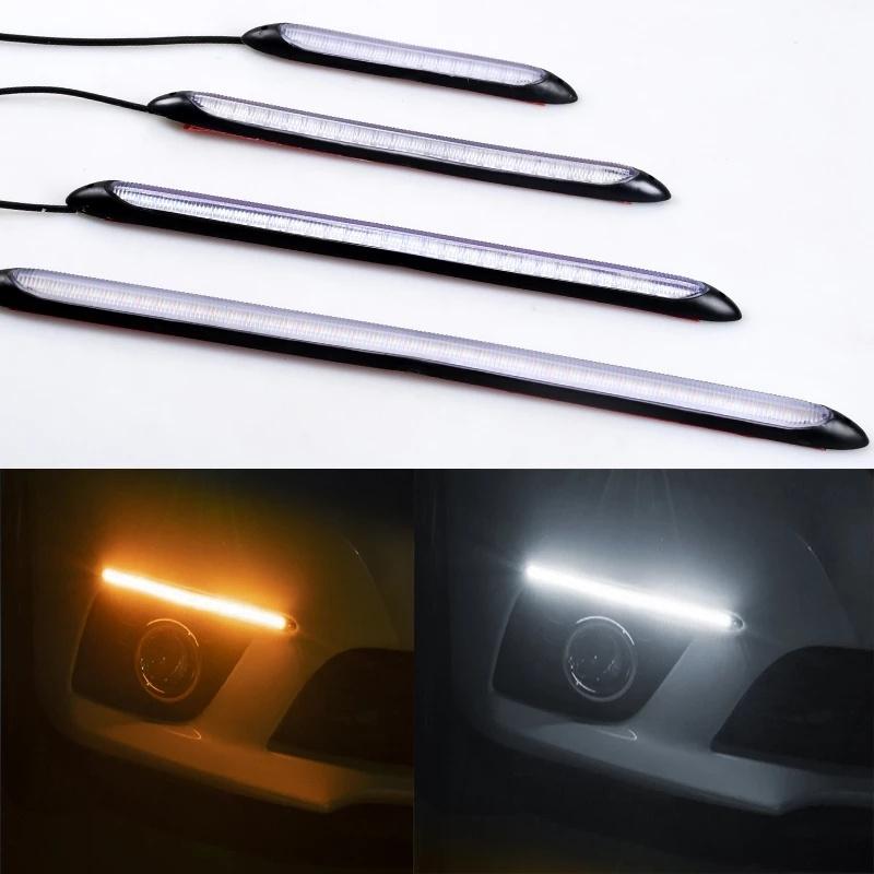 Buy 2Pcs Led Car Daytime Running Lights Drl Waterproof Headlight Turn ...
