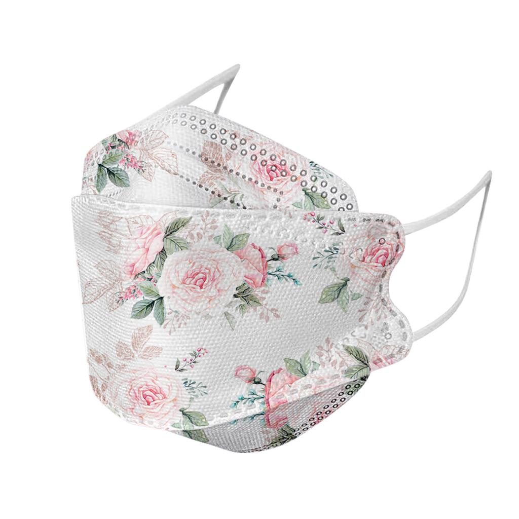 Buy 5Pcs Kf94 Adult'S Flowers Printed Outdoor Prevention Fish Mask Face ...