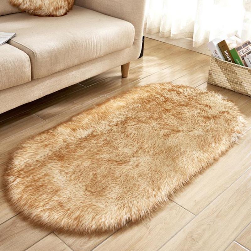 Buy Thick Plush Rugs Oval Carpets Living Room Bedroom Door Floor Mat ...