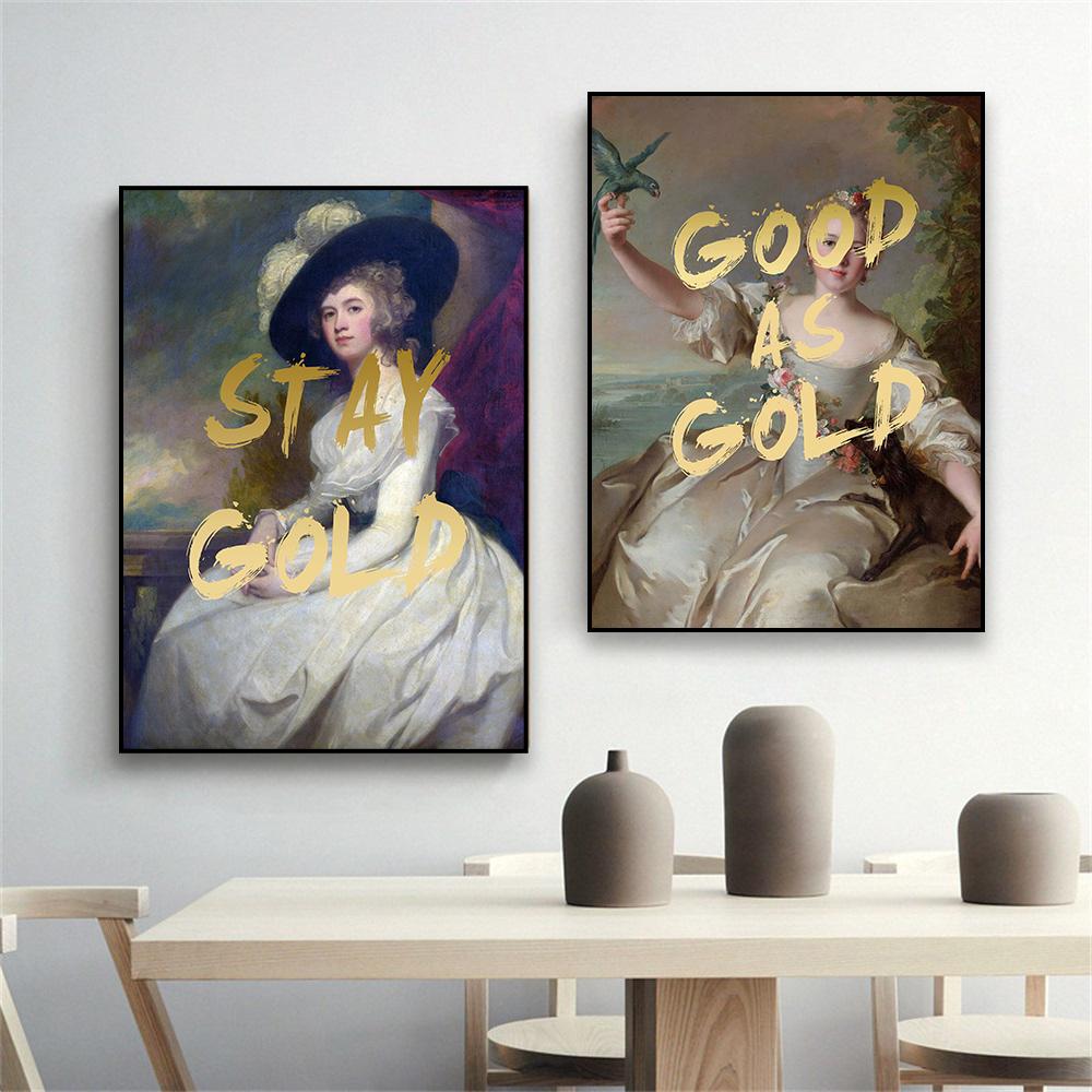 Buy Altered Retro Art Poster Golden Quote Prints GOOD AS GOLD Art ...