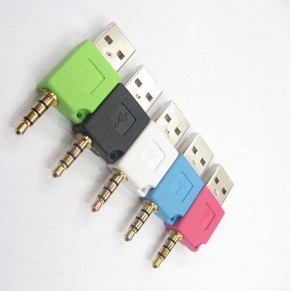 Buy Mini Colorful Usb Charger Adapter Charging 3.5Mm Jack Plug For Ipod ...