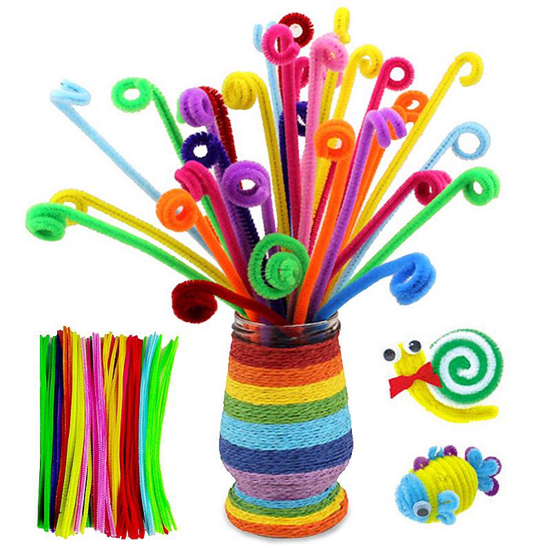 Buy 100PCS DIY Chenille Craft Stems Pipe 30cm Long Kids Children Craft ...