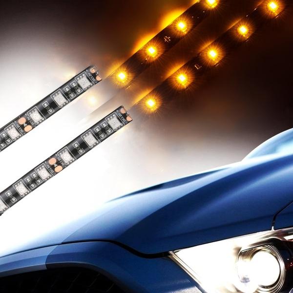 Buy Excelvan Motorcycle Bike Car Light SMD 5050 6 LED Amber Color Turn ...