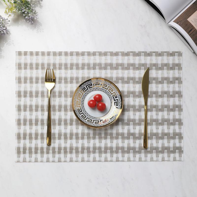 Cheap 4pcs Rectangle Placemat Non-slip Heat-resistant Dining Table Mats ...
