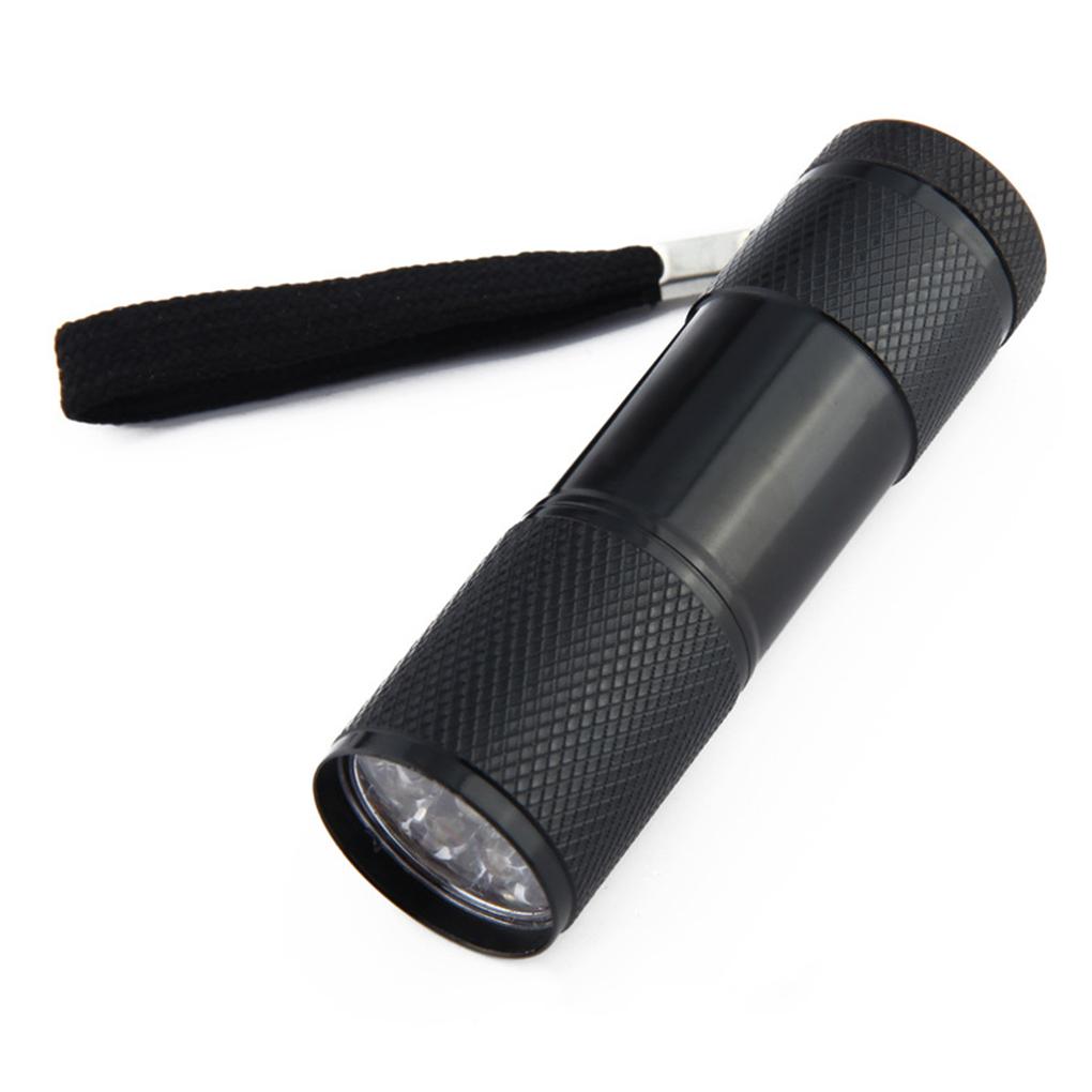 Mini 9 LED Flashlight 4.5V Purple Light Battery Powered Currency ...