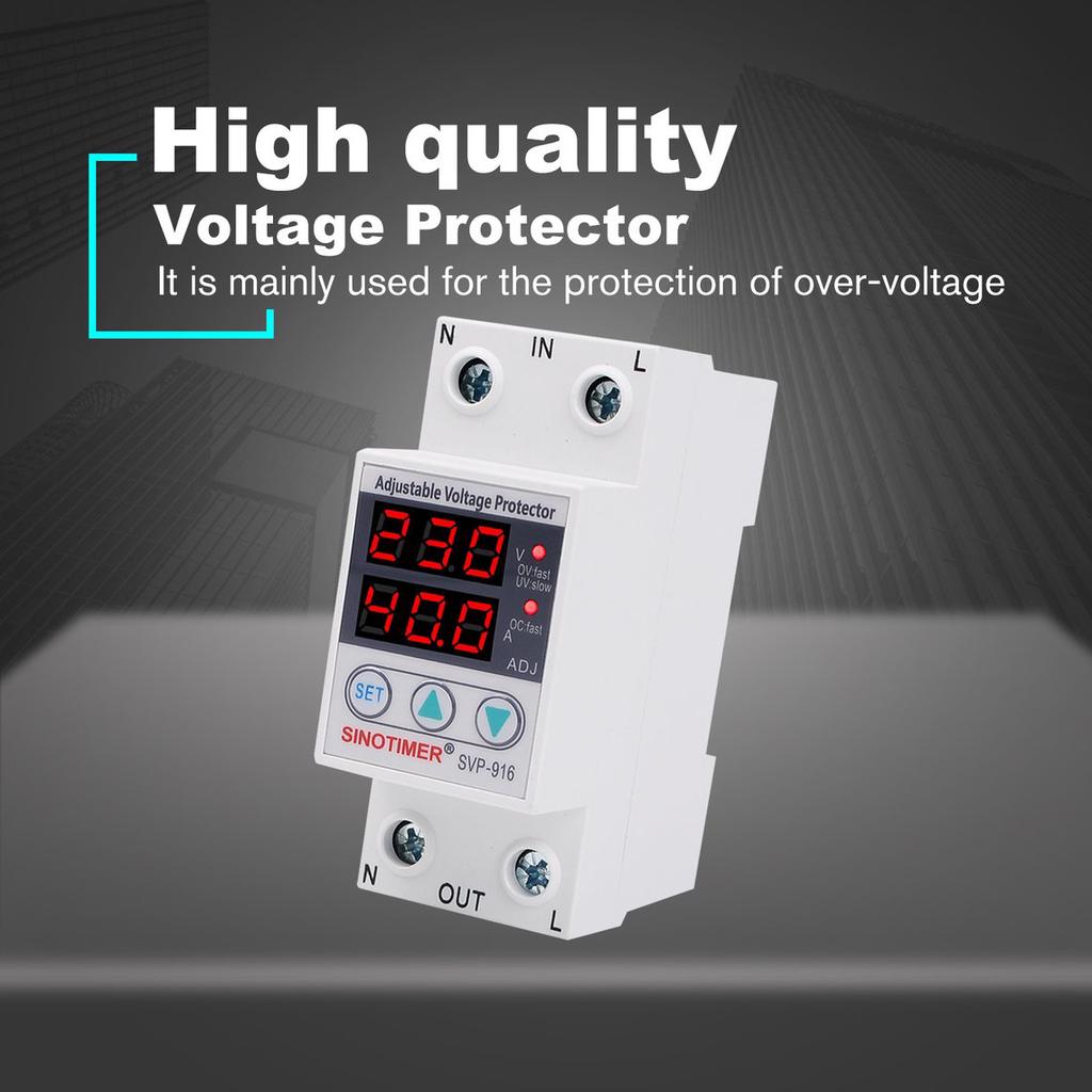 Buy RaininMay SINOTIMER SVP-916 230V 40A/63A Under/Over Voltage Protector Relay Breaker LED at ...