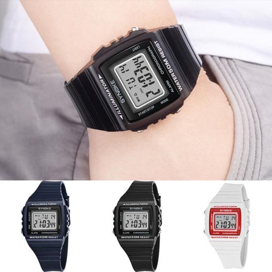 Buy Outdoor Men Waterproof Square Dial Digital Display Calendar Alarm ...