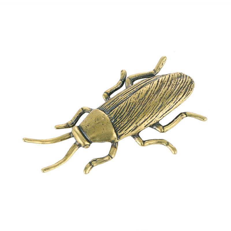Buy Vintage Pure Copper Funny Insect Cockroach Figurines Miniatures ...
