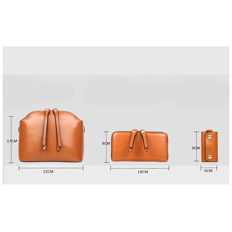 Buy New Fashion Ms. Retro Oil Wax Leather Bag Portable Diagonal Package ...