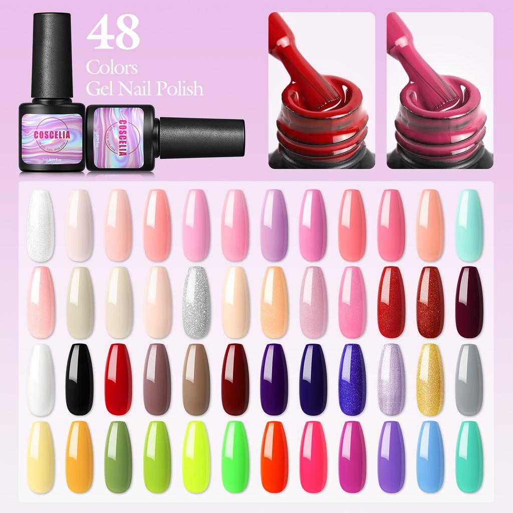 COSCELIA Pure Color Nail Gel Polish Set Soak Off UV LED Gel Varnish ...