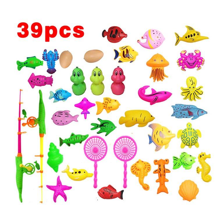 Buy Fu Ling 39/15/27 Pieces Magnetic Fishing Toy Fishing Learning ...
