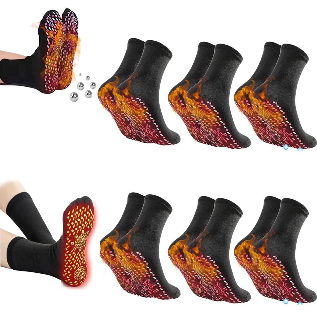 6 Pairs Of Self-Heating Socks Heating Winter Heating Socks Warm Winter ...