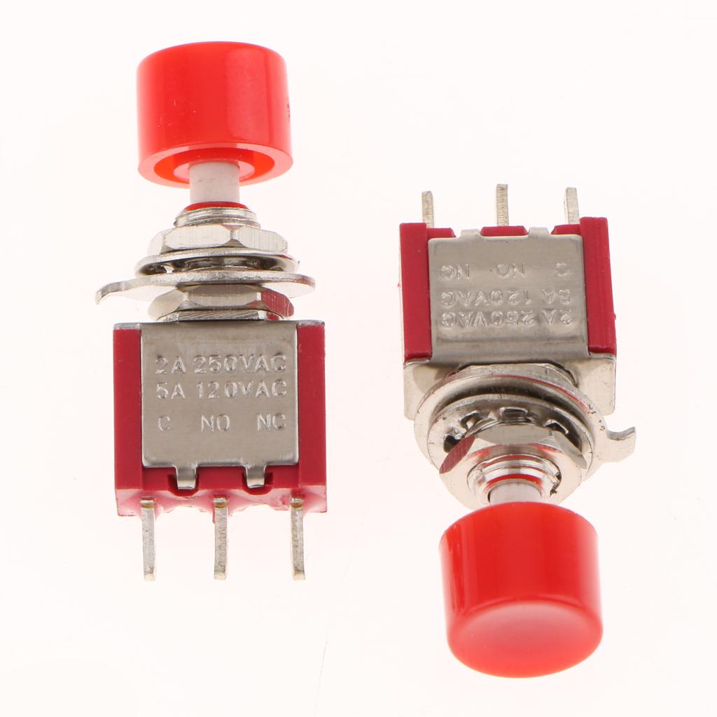 Buy 6mm 3pin Mini Momentary Push Button Switch 2A 250V 5A 120V Red at ...