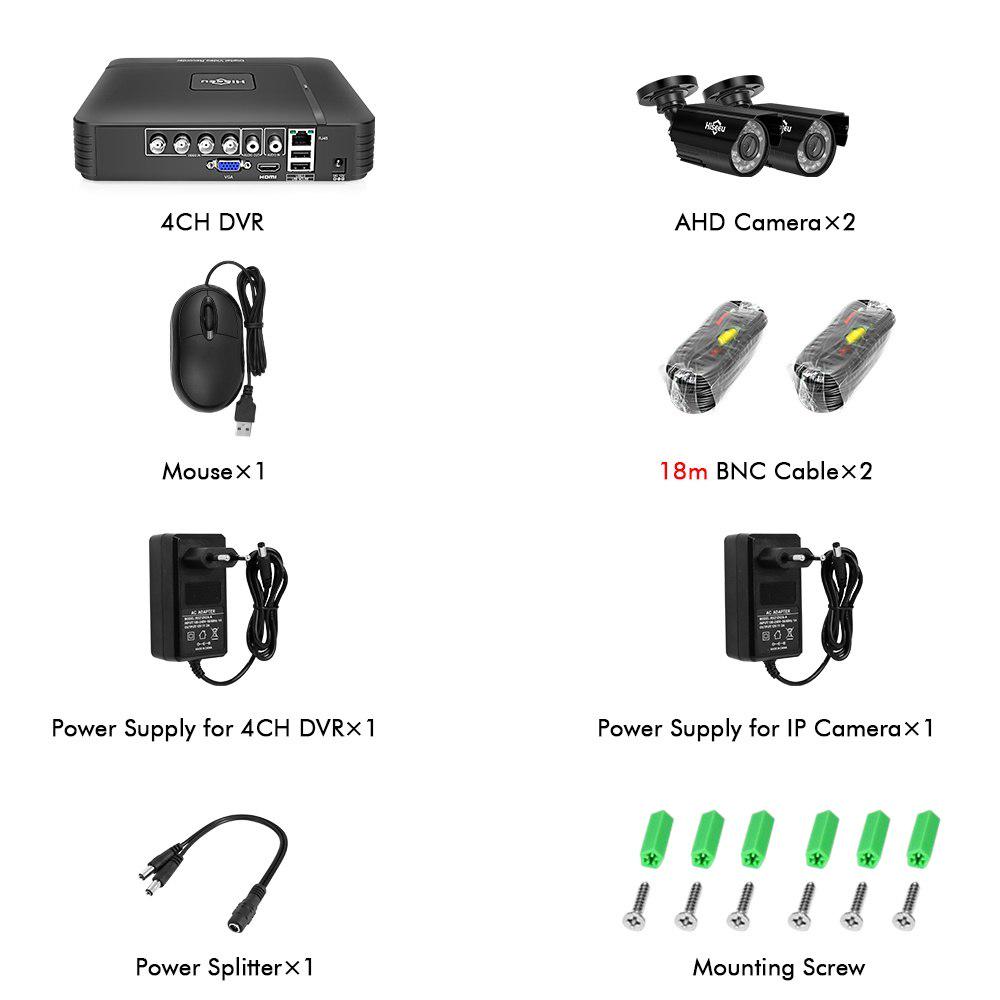 Buy 4CH DVR CCTV System 2PCS Cameras 2CH 1.0 MP IR Outdoor Security ...