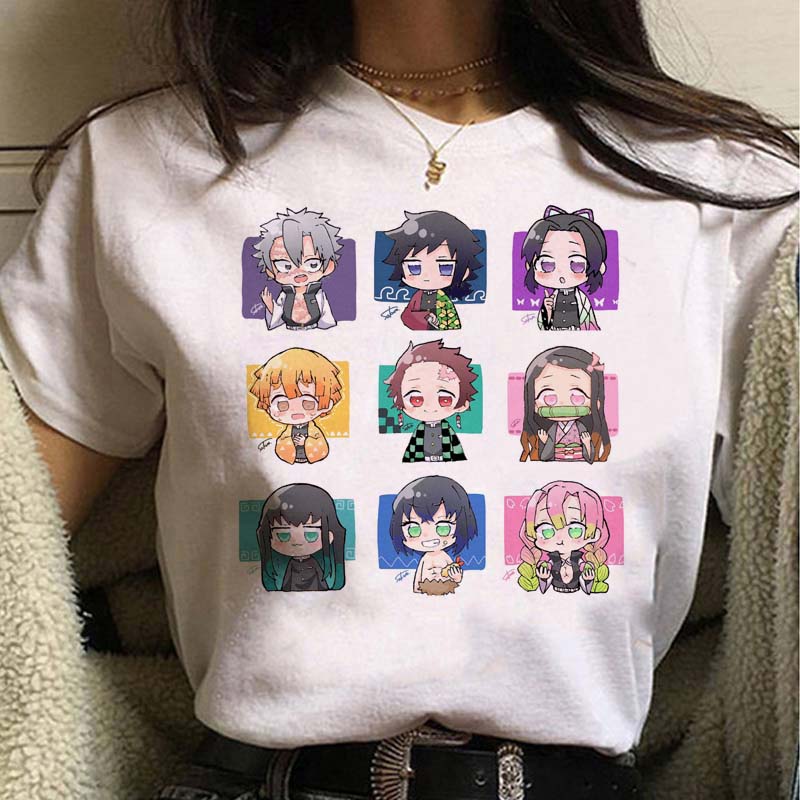 Buy Harajuku Short Sleeve Top Demon Slayer Kimetsu No Yaiba T Shirt ...