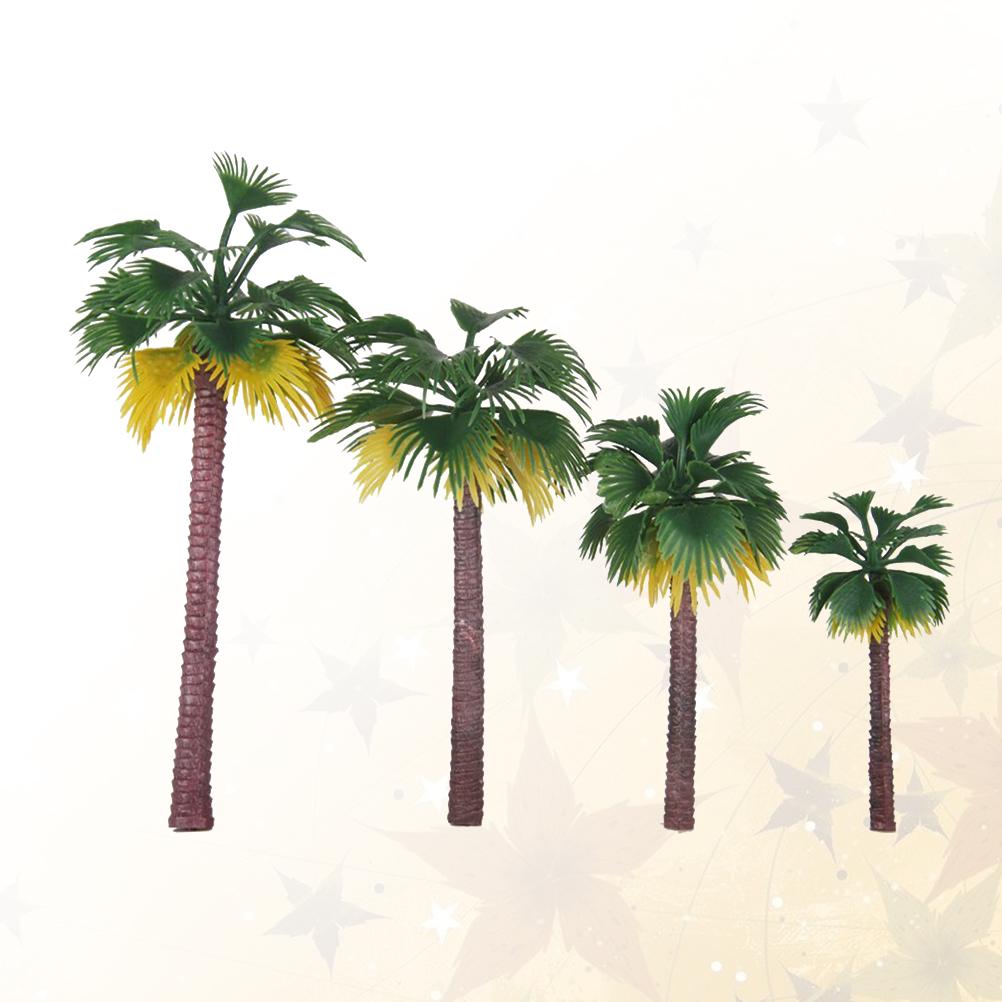 Buy 16PC Rainforest Plastic Palm Tree Model Tropical Scenery DIY ...
