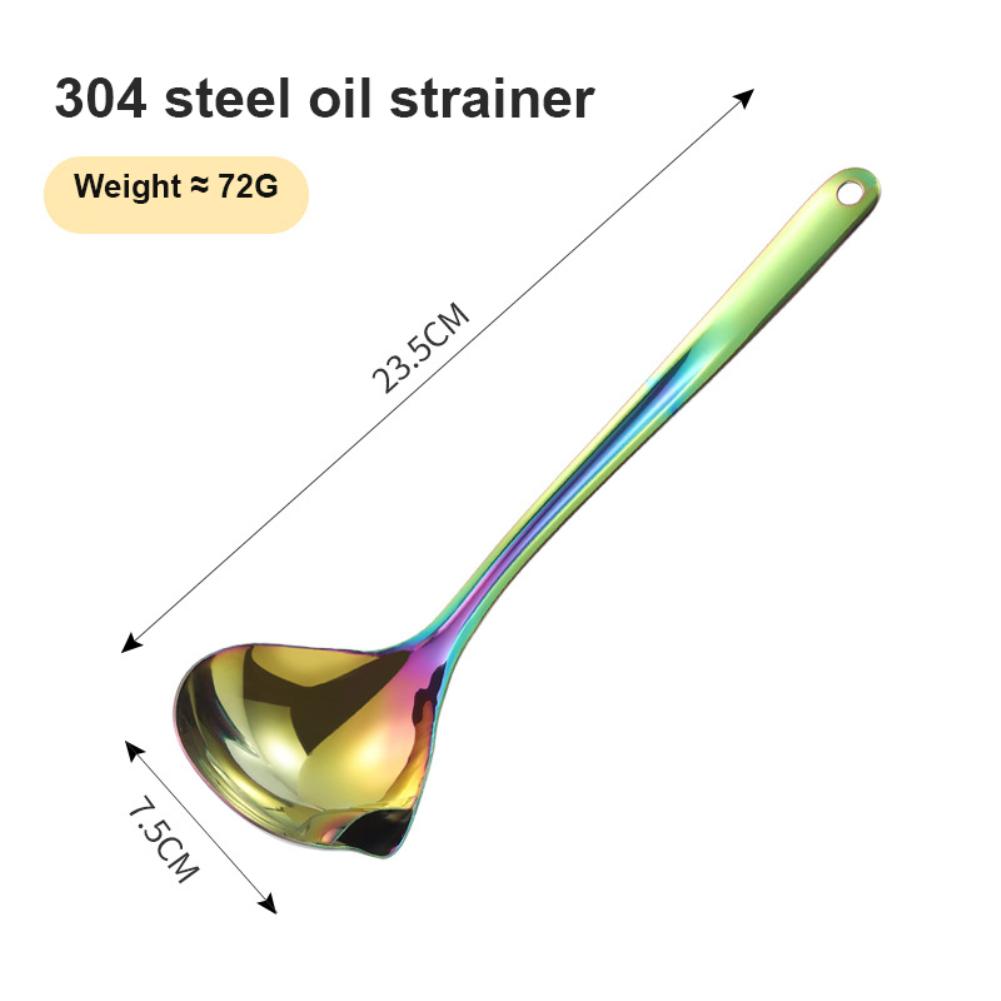 Buy 304 Golden Stainless Steel Oil Separating Spoon Kitchen Oil Drain ...