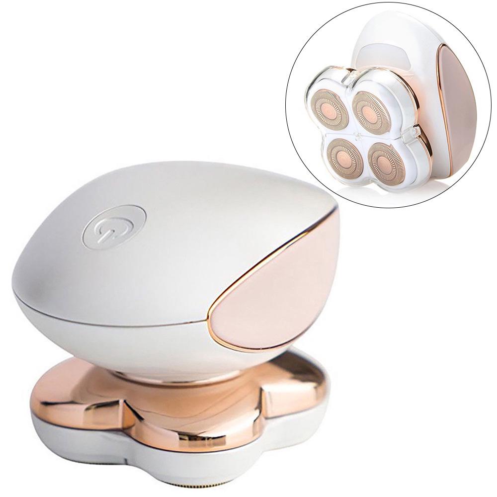 Women 4 Heads Electric Legs Hair Remover USB Charging Skin Care Facial ...