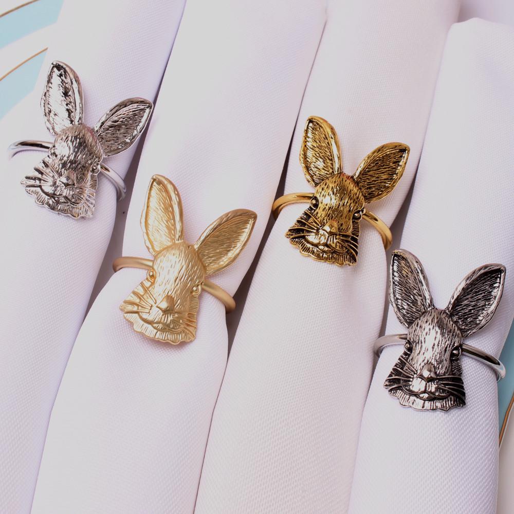 Buy Bunny Ears Napkin Rings Easter Rabbit Napkin Holder Metal Napkin ...