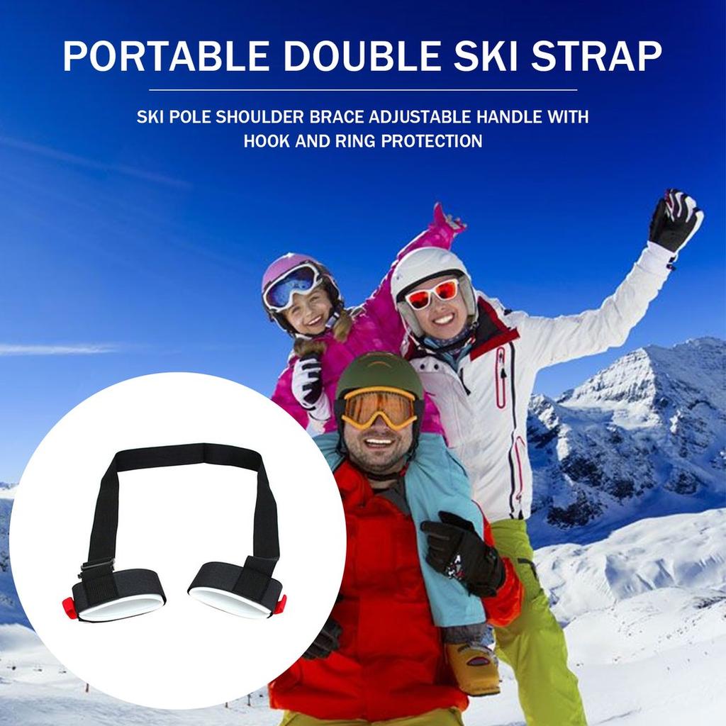 Buy SX Skiing Pole Shoulder Hand Carrier Adjustable Handle Strap Hook ...