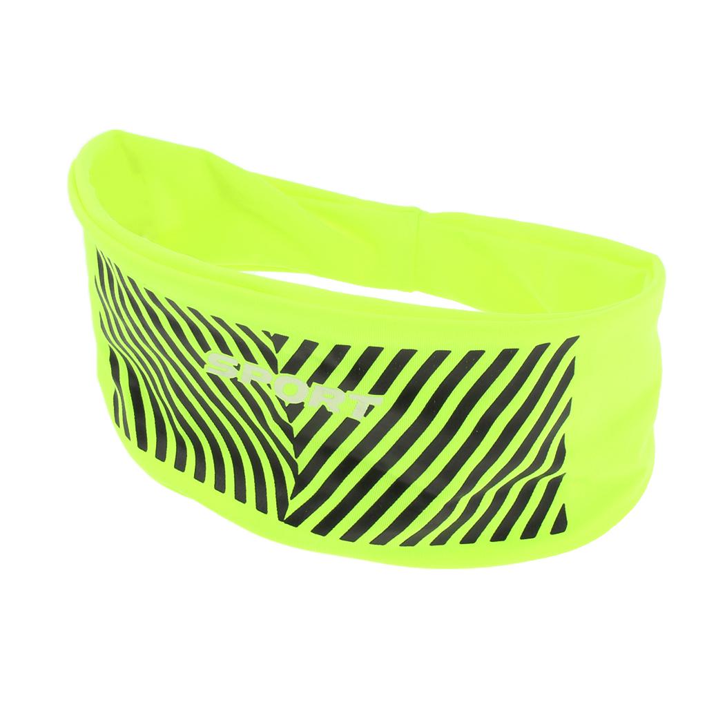 Sport Elastic Sweatband Sweat Moisture Wicking Absorbing Headband Black ...