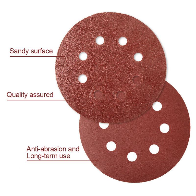 50 125mm 5 inch Velcro Sanding Discs 40 60 80 120 240 Grit Orbital ...
