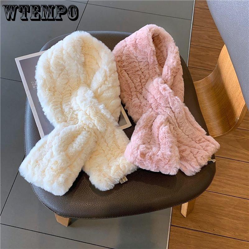 Buy Temperament Cross Small Scarf Fur Collar Scarf Female Winter Neck ...